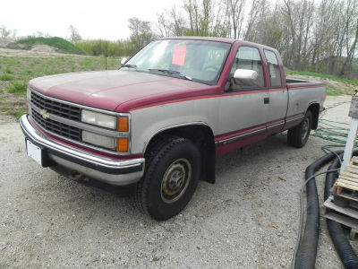 Buy 1990 Chevrolet 1500 Silverado155,519,Extended Cab Pickup,Maroon ...